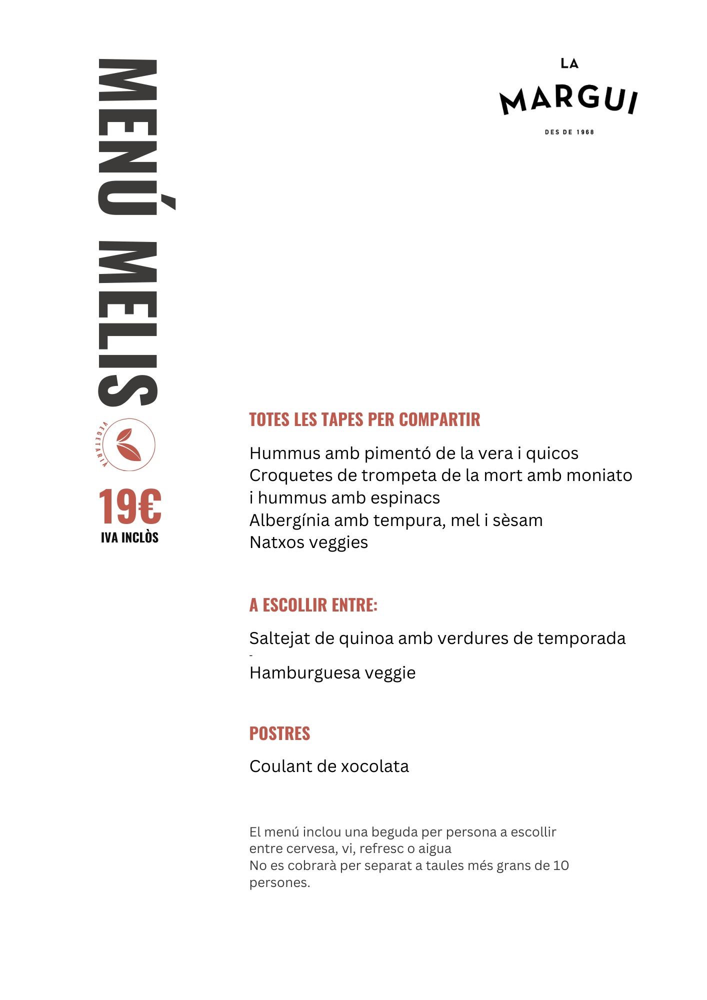 MENÚ MELIS - Restaurant La Margui